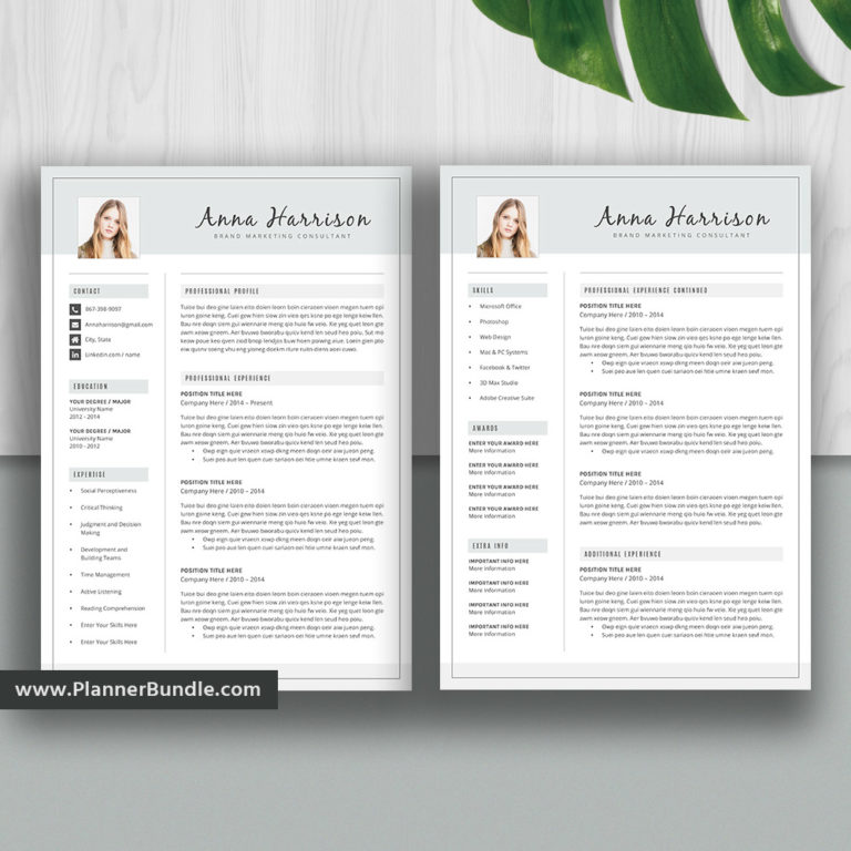 Modern Resume Template for MS Word, Cover Letter, Job-Winning CV ...
