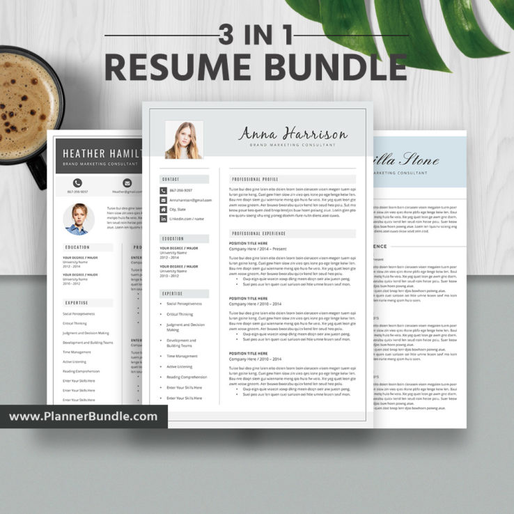 Creative Resume Bundle for MS Word, Professional CV Template, Modern ...