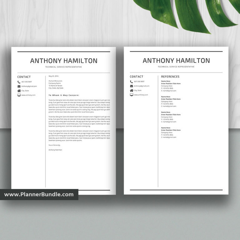 Simple Resume Template, Job CV Template, 1-5 Page Resume, Word Resume ...