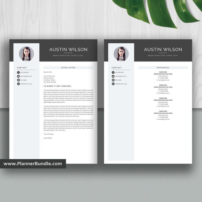 Modern Resume Template for MS Word, Cover Letter, Job CV Template ...