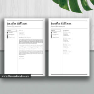 Resume Template for MS Word, Cover Letter, Curriculum Vitae, Modern CV ...