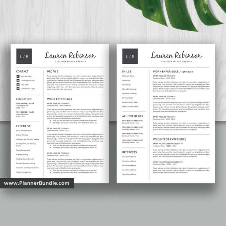 Resume Template for MS Word, Clean CV Template, 1, 2, 3 Page Resume ...