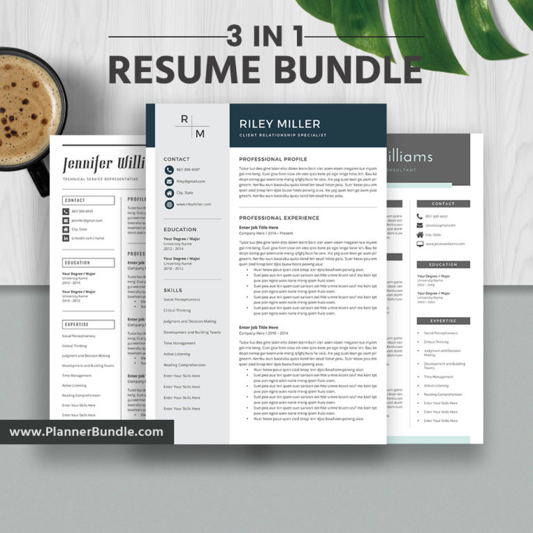 Professional Resume Bundle, Word CV Template, Simple Resume, Modern ...