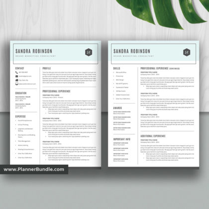 Simple Resume Template, Modern CV Template, Student Word Resume ...