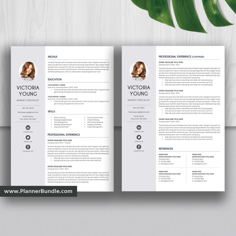 Professional Resume Template Design, Cover Letter, Simple CV Template ...