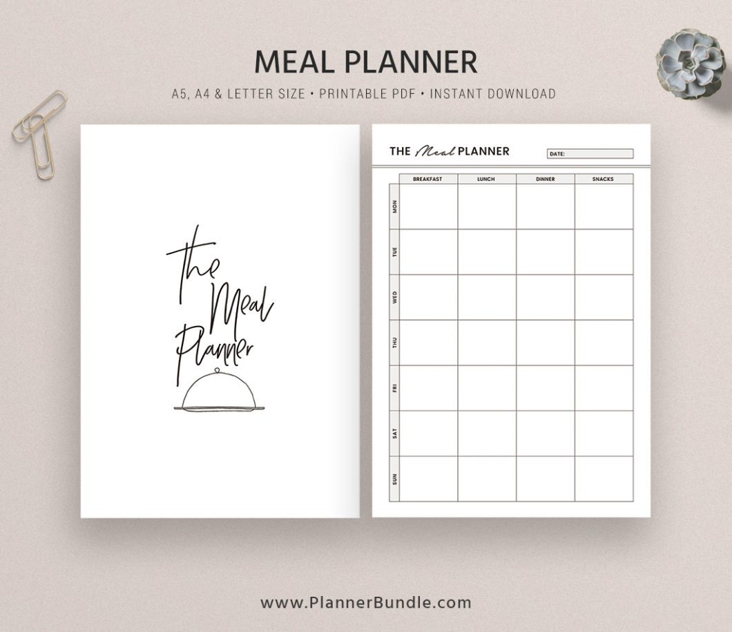 Meal Planner, Menu Planner, Grocery List, Planner Refill, Planner ...