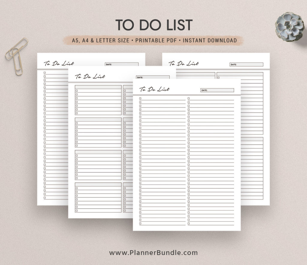 To Do List, To Do List Notebook, Printable Planner, Planner Refill ...