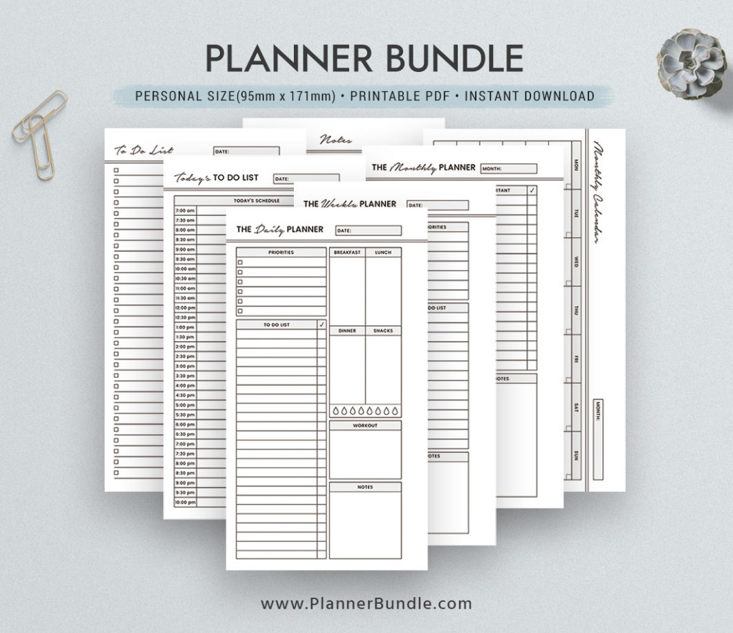 Planner Bundle, Daily, Weekly, Monthly, To Do, Notes, Planner Inserts ...