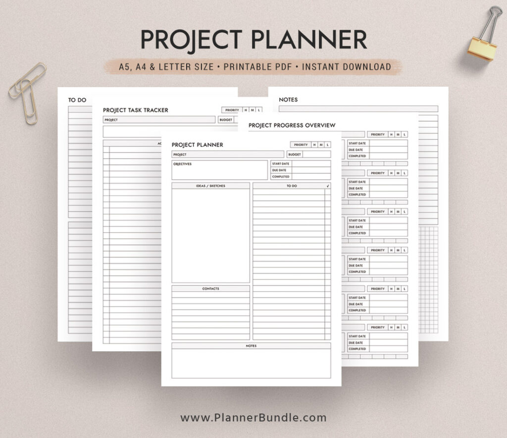 Project Planner, Productivity Planner, Project Progress Overview ...
