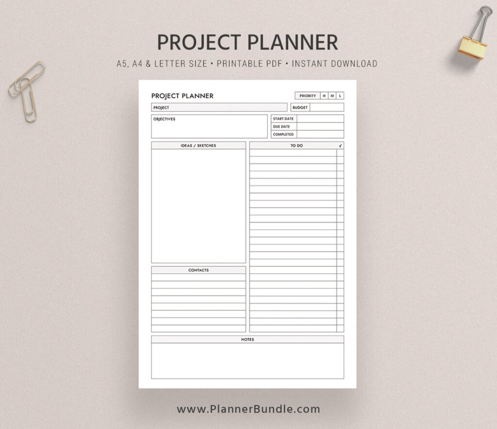 Project Planner, Productivity Planner, Project Progress Overview ...
