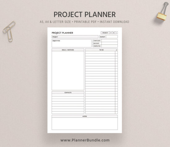Project Planner, Productivity Planner, Project Progress Overview ...